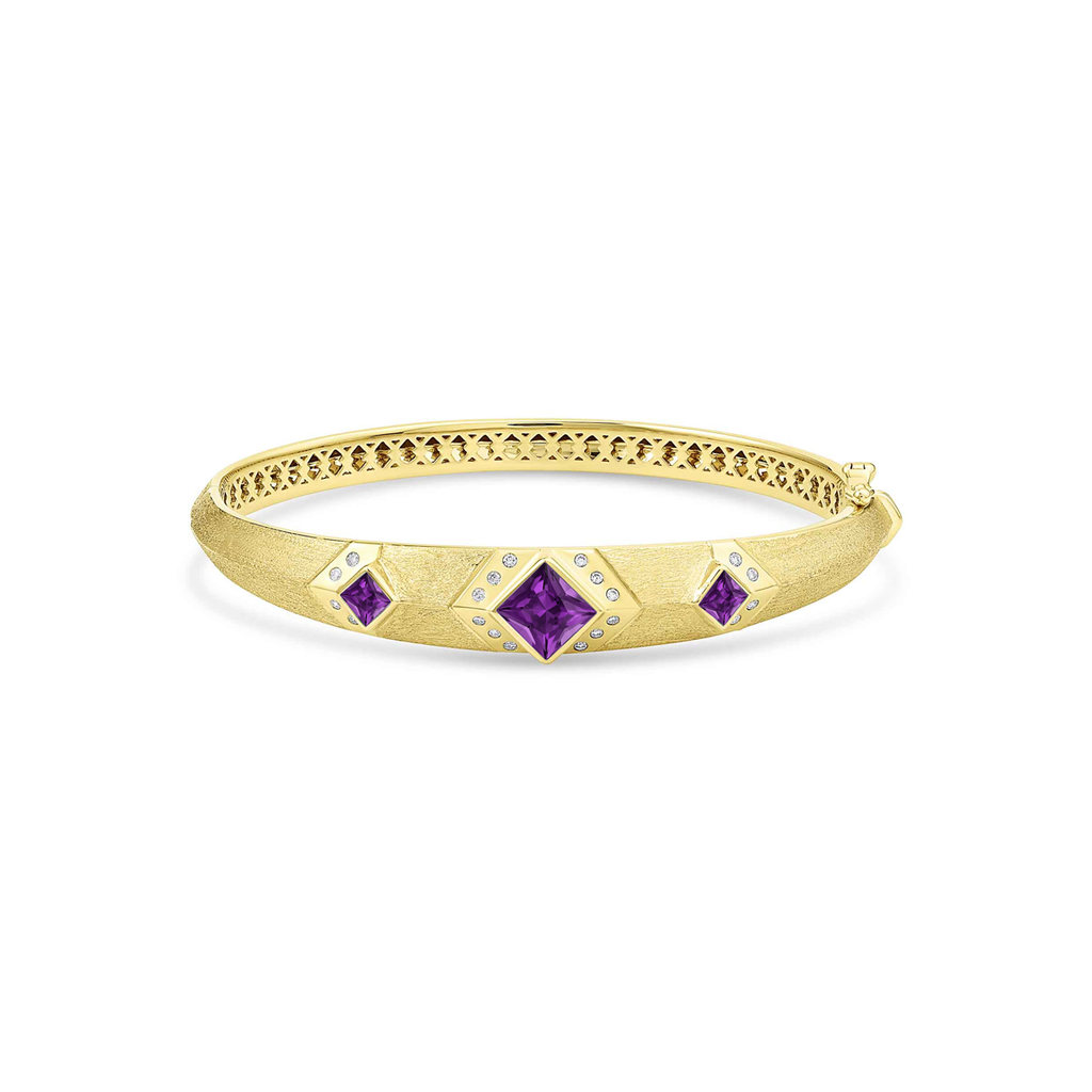 Bezel Knife Edge Cuff – 18K Gold & Amethyst | Jennifer DeMoro ...