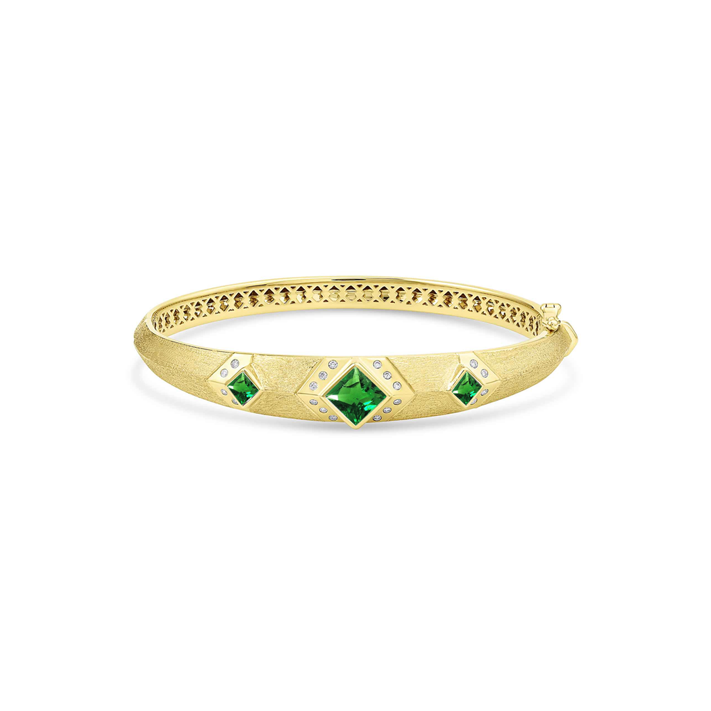 Bezel Knife Edge Cuff – 18K Gold & Tsavorite | Jennifer DeMoro ...