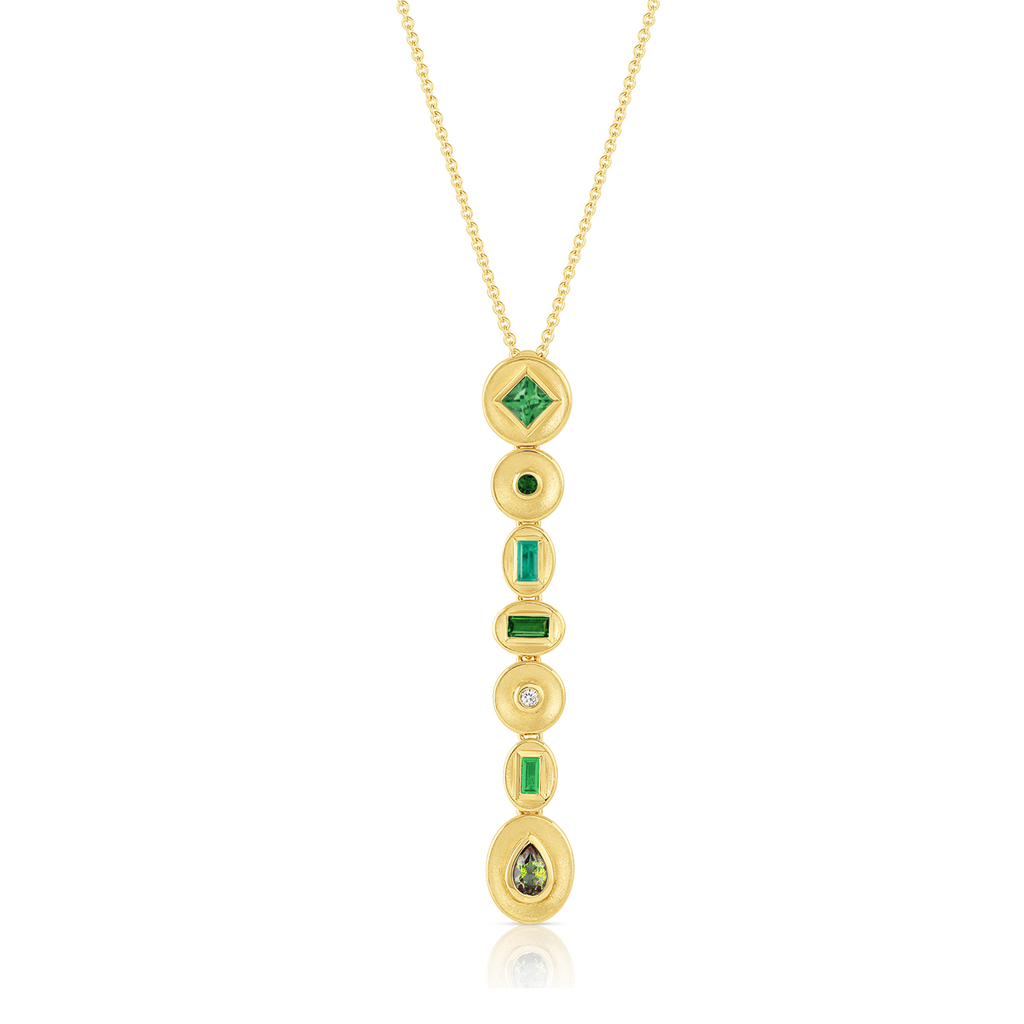 STARDUST BEZEL LARIAT - Green Colorway – Jennifer DeMoro Jewelry